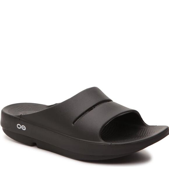 OOFOS | Shoes | Oofos Ooahh Black Cushioned Sole Slip On Slide Recovery Sandals Size 38 | Poshmark
